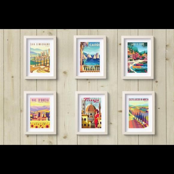 Art | Italy Italia Italian City Travel Posters Wall Art Decor Six ...